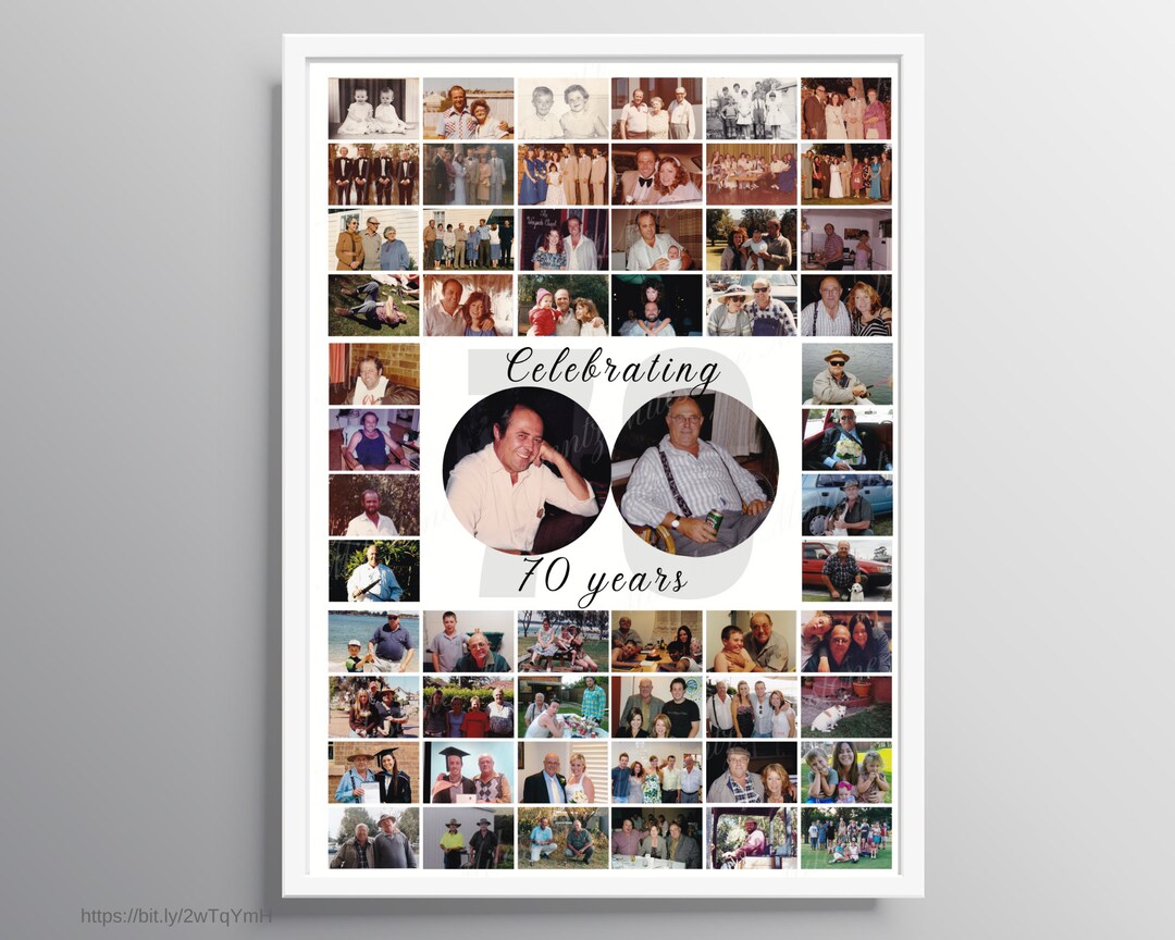 Photo Montage Poster / Photo Collage Board DIGITAL / Milestone Birthday ...