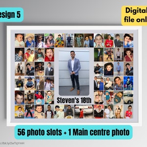 Photo Montage Poster / Photo Collage Board DIGITAL / Milestone Birthday ...
