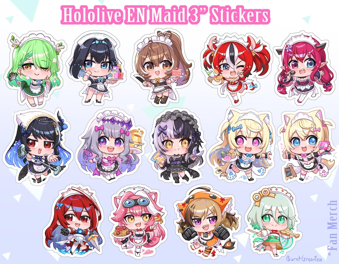 Hololive EN Maid Stickers Fan Merch - Etsy