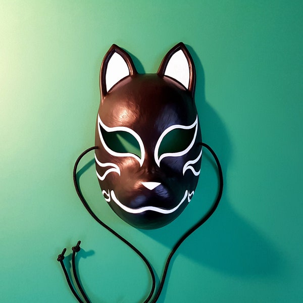 Black Kitsune Mask - Etsy