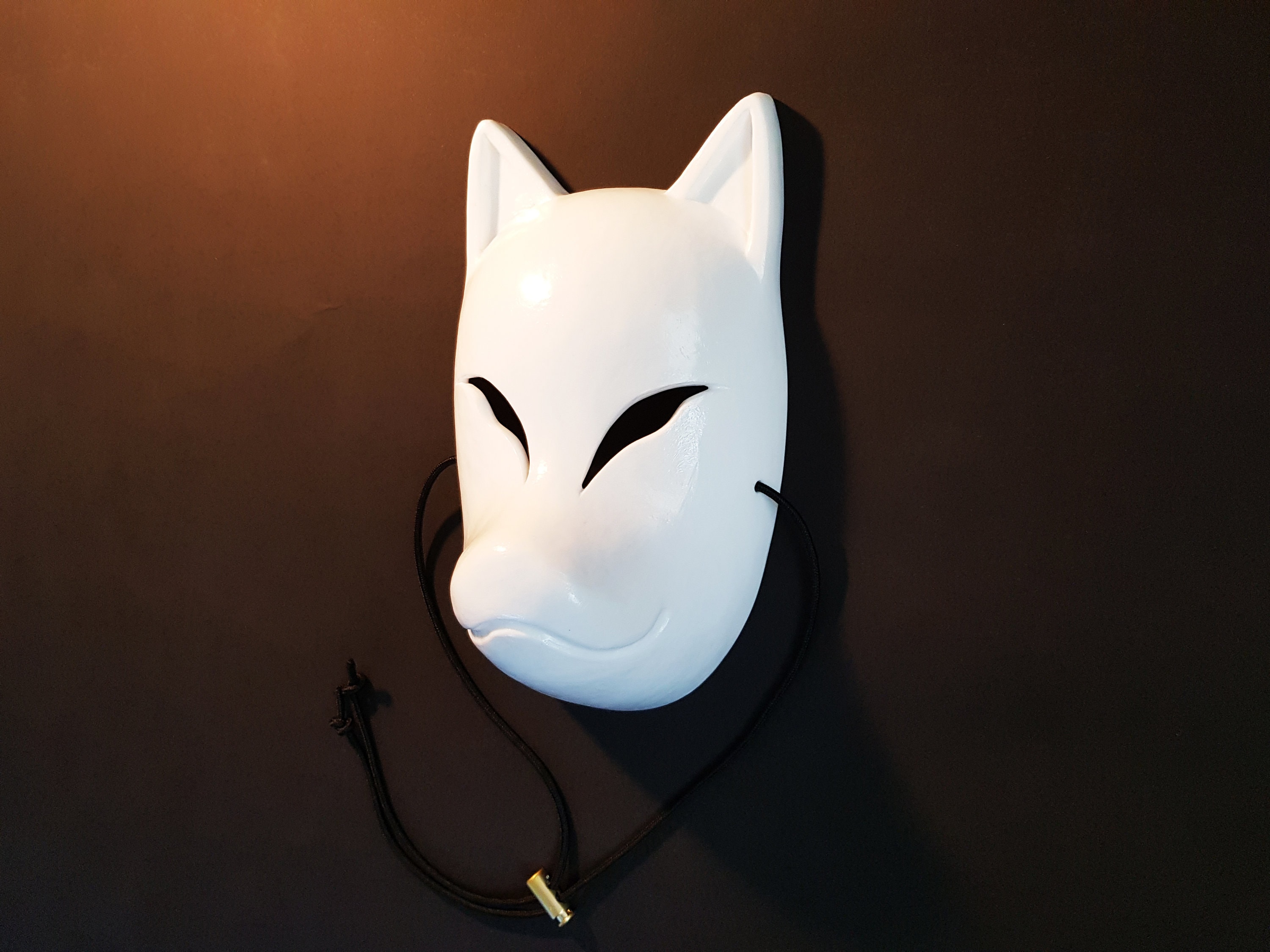 Custom Paint Kitsune Mask Thin Eyes Resin Japanese Fox - Etsy