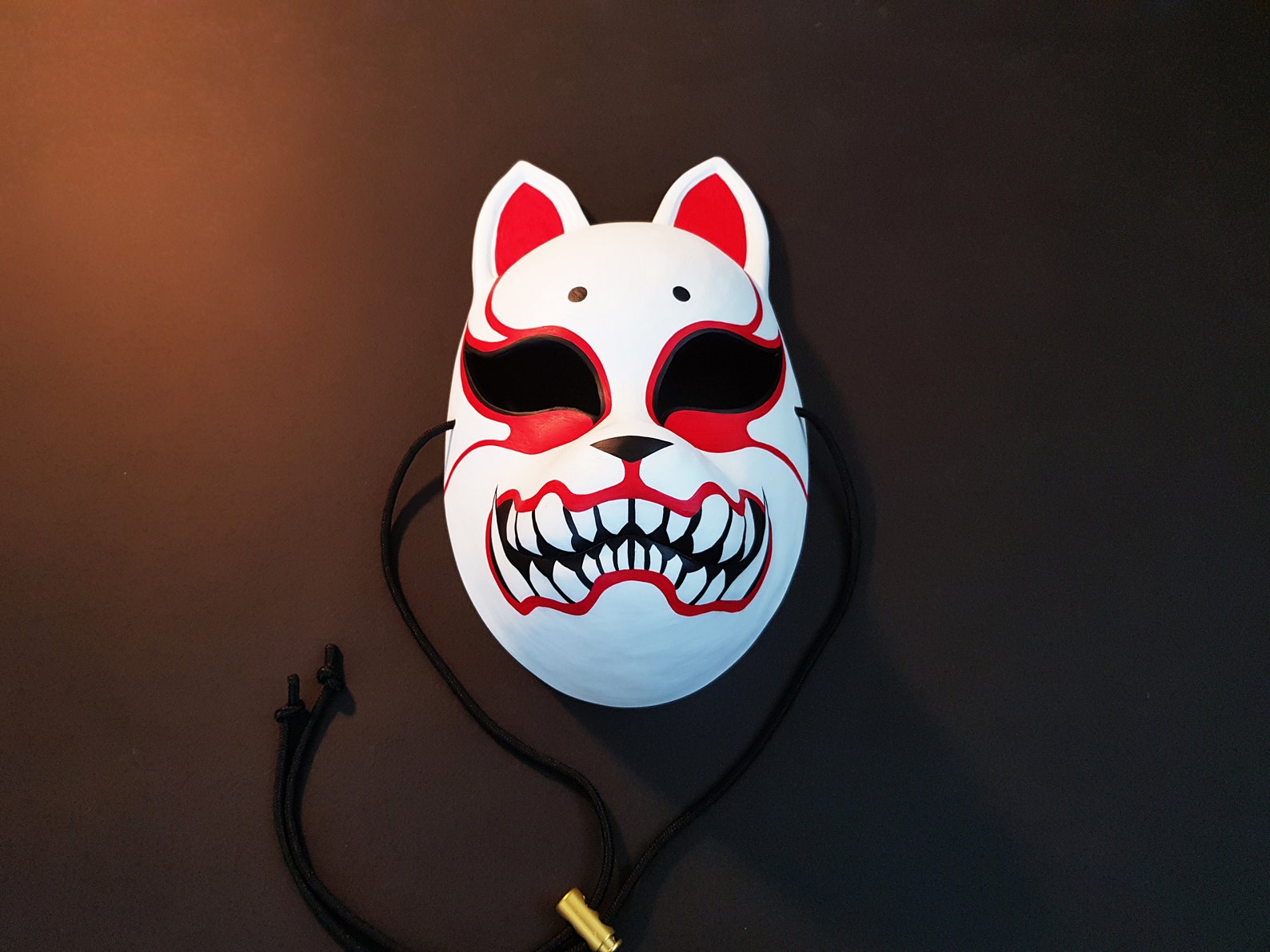 Oni Kitsune Mask Resin Japanese Fox Classic Masks Made to - Etsy