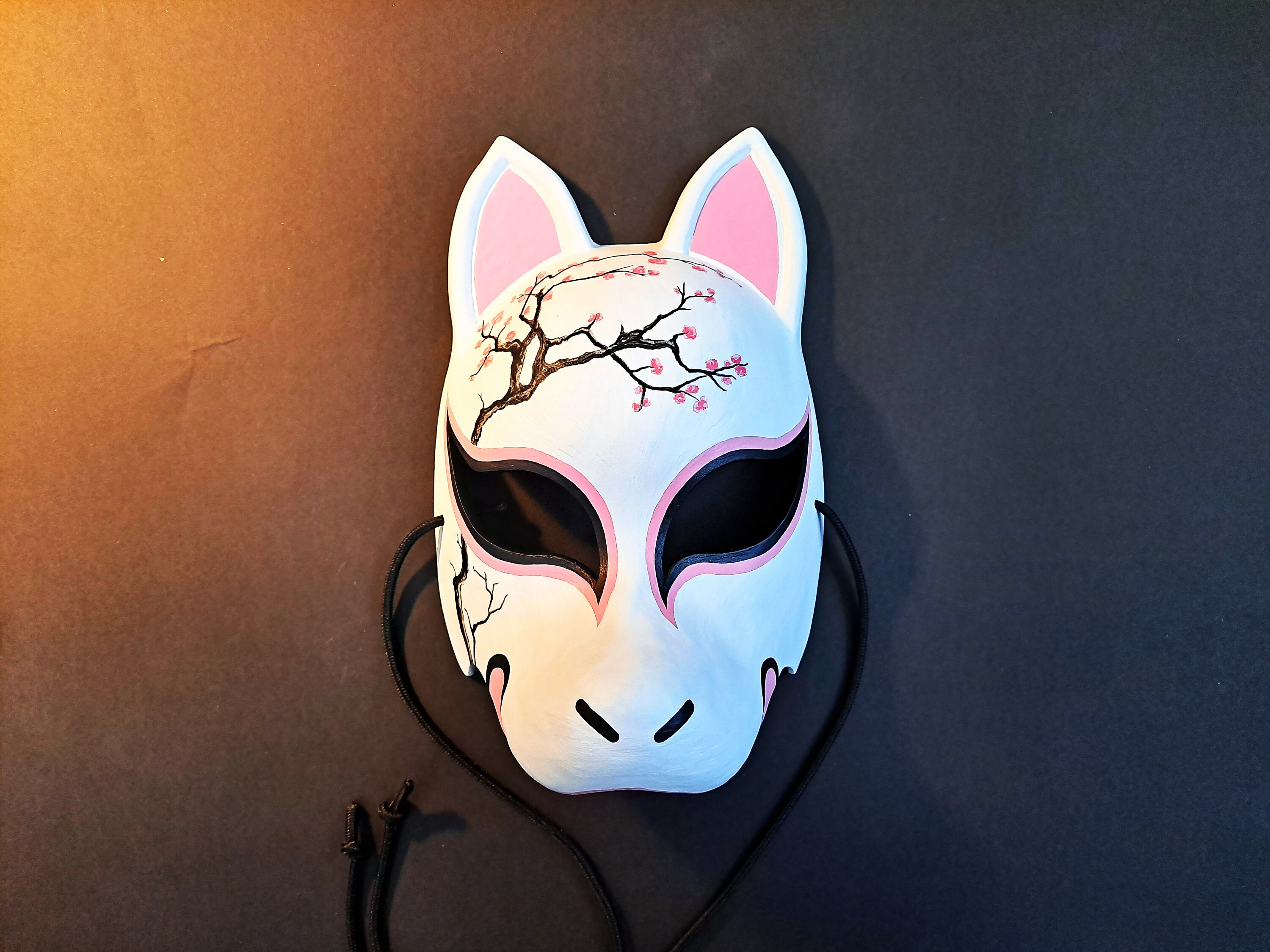 Sakura Cherry Blossom Kitsune Mask Half Resin Japanese Fox | Etsy