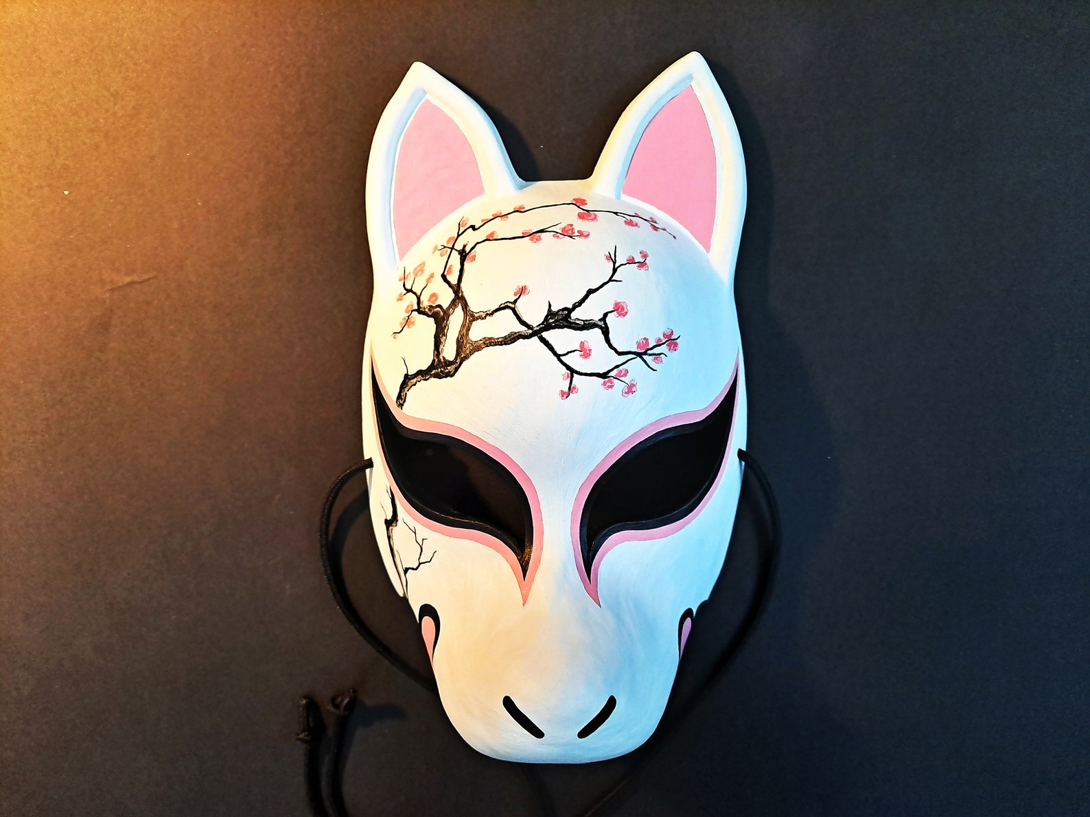 Sakura Cherry Blossom Kitsune Mask Half Resin Japanese Fox - Etsy