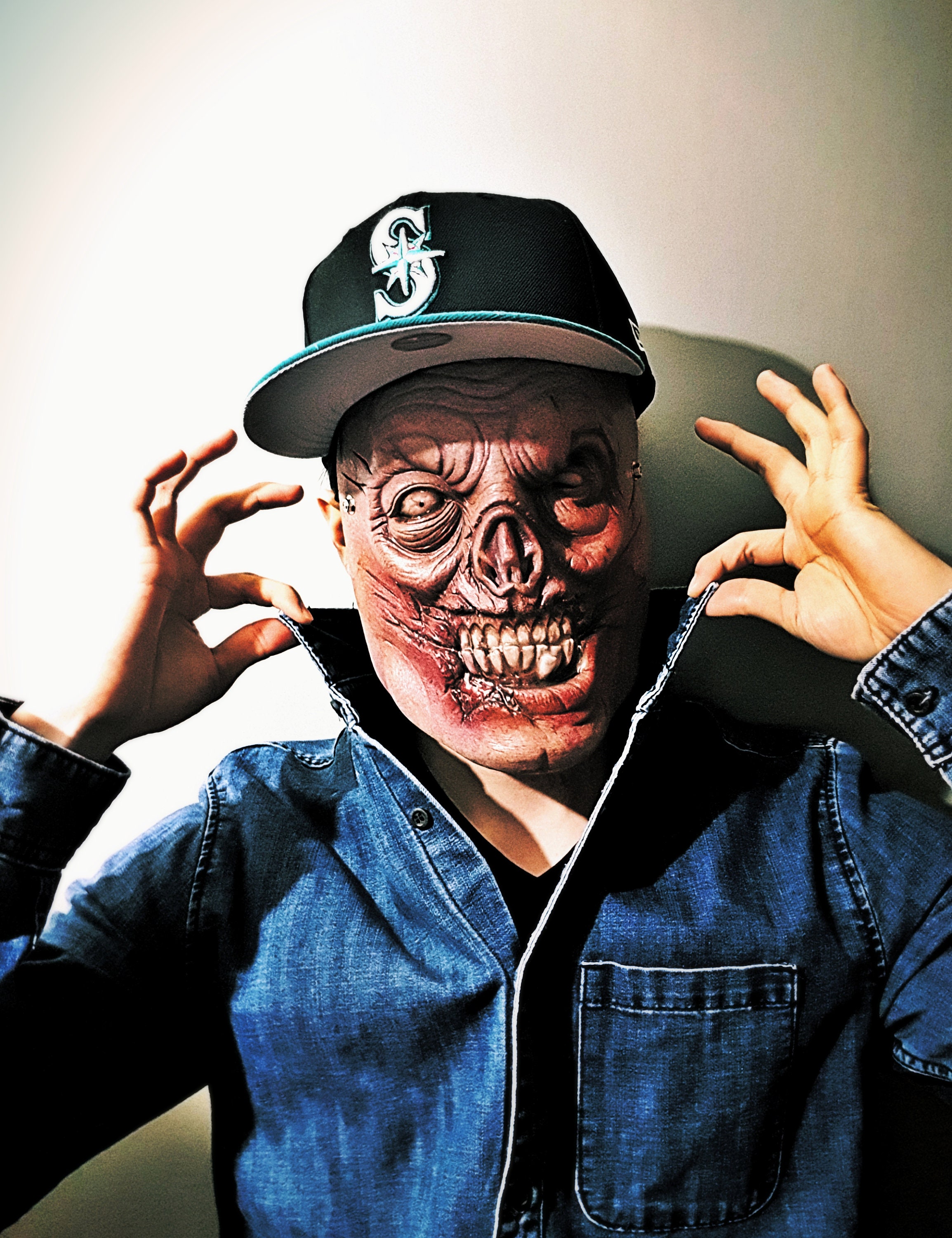 Zombie Mike Half Latex Halloween Horror Zombie Mask Ready to | Etsy