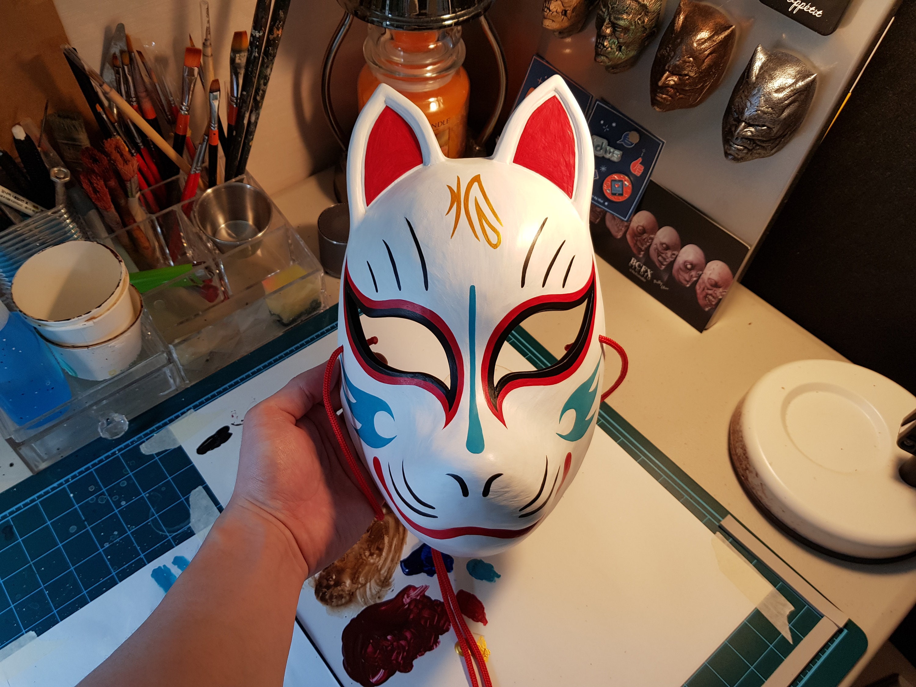 Kitsune Mask Resin Japanese Fox Classic Masks Made to Order | Etsy