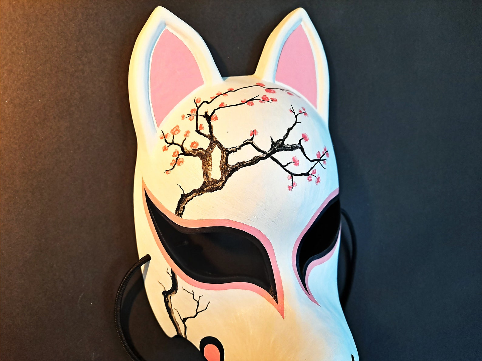 Sakura Cherry Blossom Kitsune Mask Half Resin Japanese Fox | Etsy