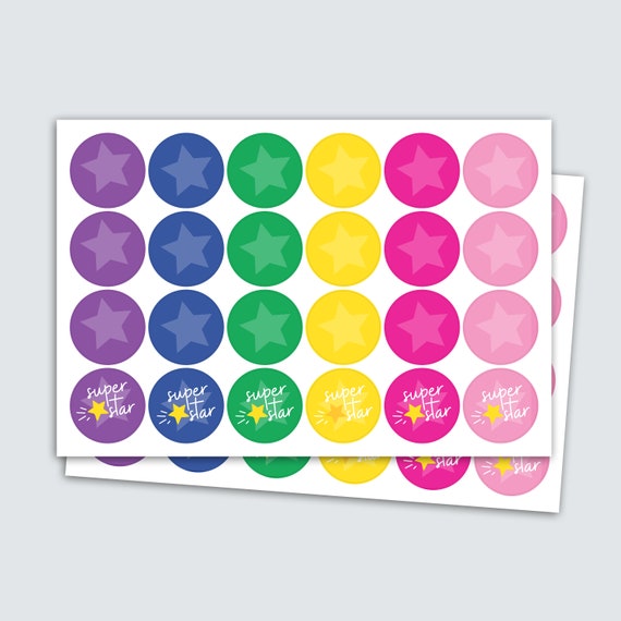 48 Reward Star Stickers For Use With Kids Reward Charts | Etsy