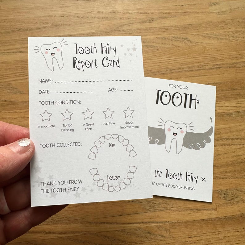 Tooth Fairy Report Cards: Special Visit Keepsake (set of 20) - Etsy