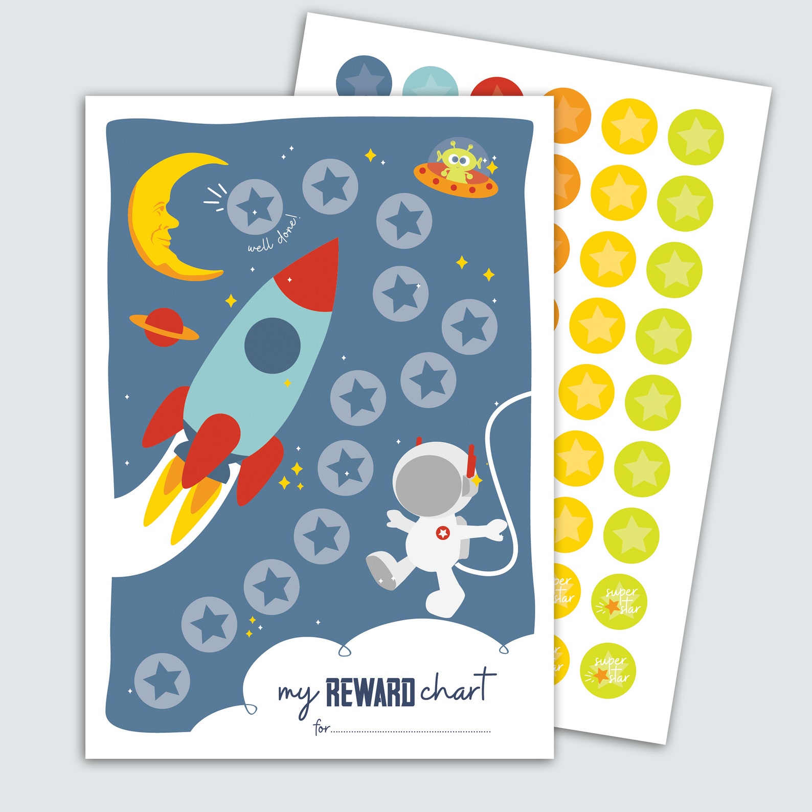 Space Reward Chart With Reward Stickers Ready to Print File | Etsy Canada