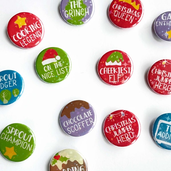 Christmas Badges - Etsy UK