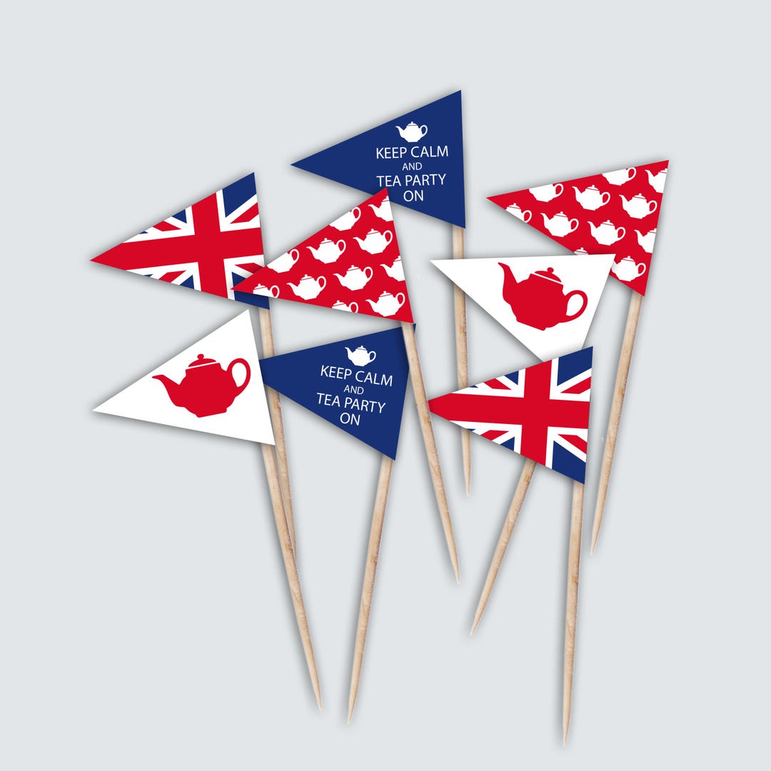 VE Day Cupcake Toppers or Straw Flags - Instant Download - Red Union ...