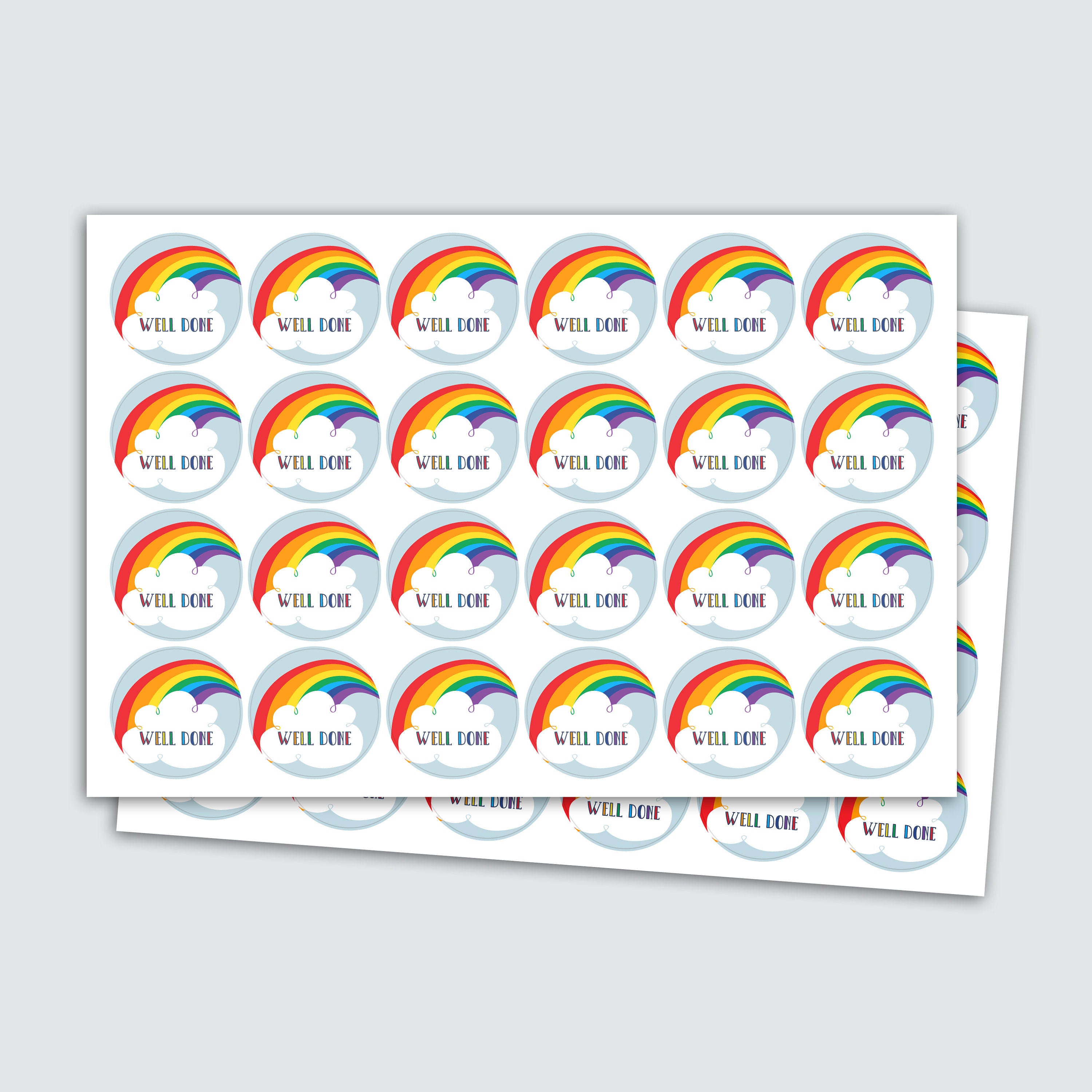 Reward Rainbow Stickers With the Wording 'WELL DONE' - Etsy