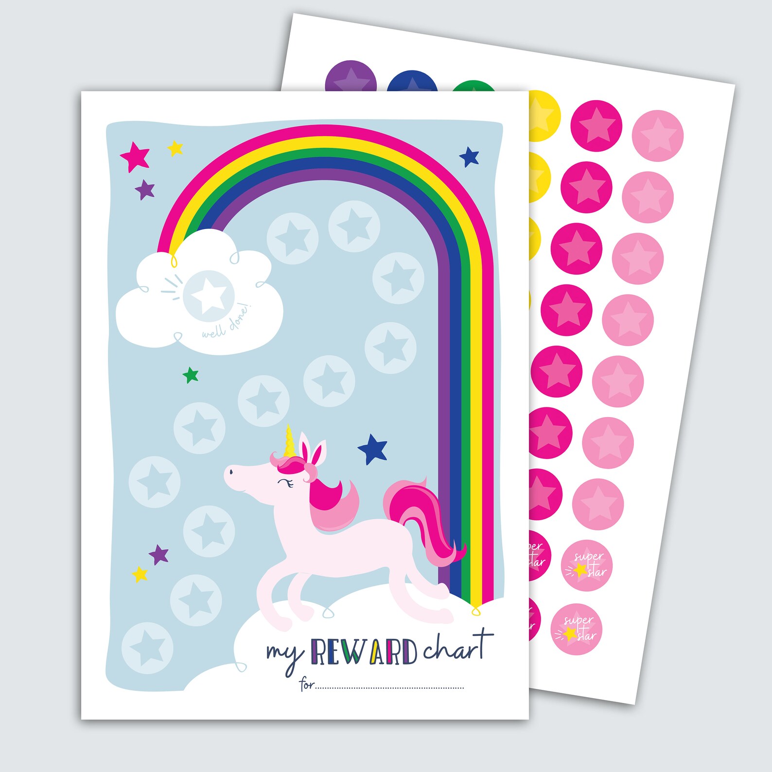 Unicorn Reward Chart With Reward Stickers Ready to Print | Etsy