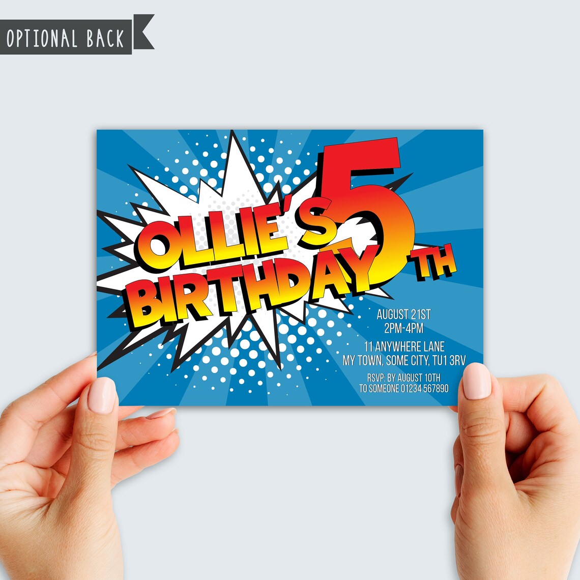 Superhero Party Invite in a Pop Art Style for Boys or Girls - Etsy