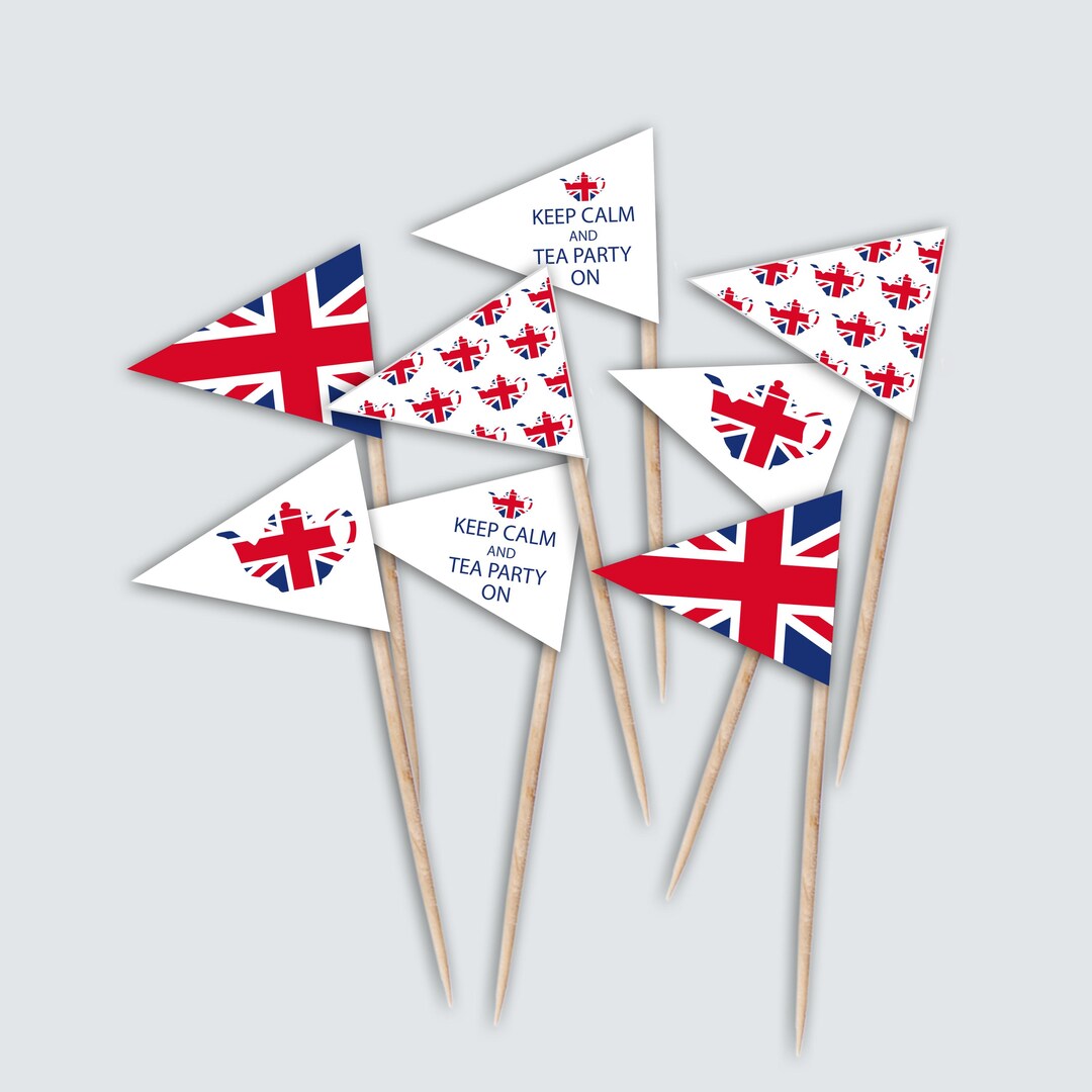 VE Day Cupcake Toppers or Straw Flags - Instant Download - Union Jack ...