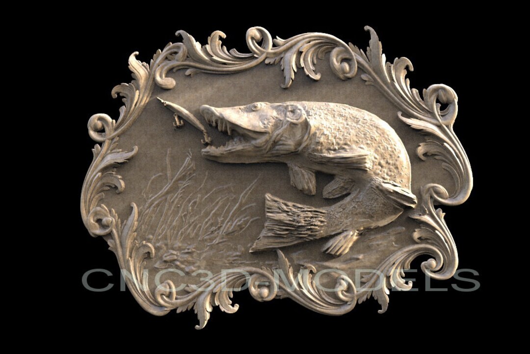 FISH 3D STL Model for CNC Router Engraver Carving Machine Relief Artcam ...