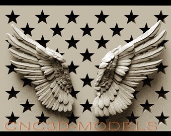Angel Wings, 3D Stl Model 6320, for CNC Router Engraver, Carving ...