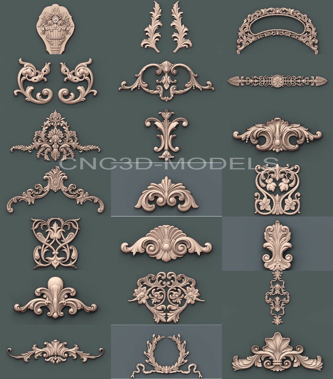 90 Pcs 3D STL Model for CNC Router Engraver Carving Machine - Etsy