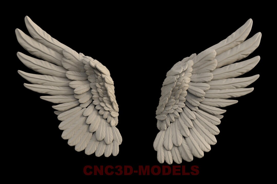 Angel Wings 3D STL Model for Cnc Router Wood Engraver Carving Machine ...