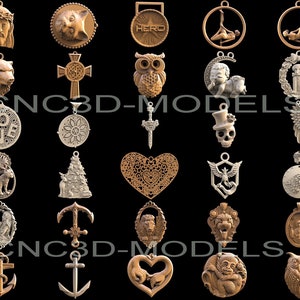 PENDANT 85+ Pcs 3D STL Model for CNC Router Wood Engraver Carving ...