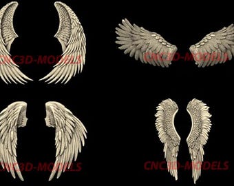 Angel Wings, 3D Stl Model 6320, for CNC Router Engraver, Carving ...