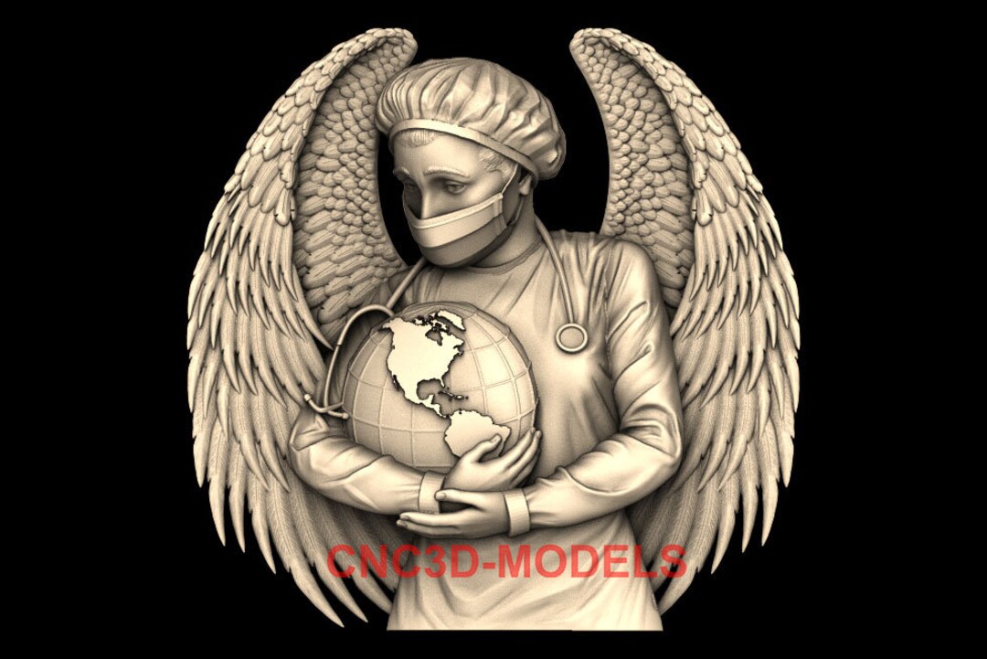 3D STL Model: Medic Doctor Angel Wings for CNC Router - Etsy