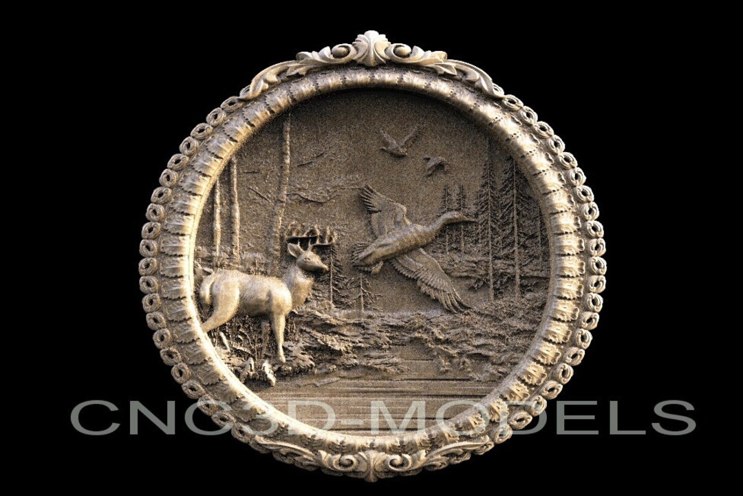 Deer Duck HUNTING 3D STL Model for Cnc Router Wood Engraver Carving ...