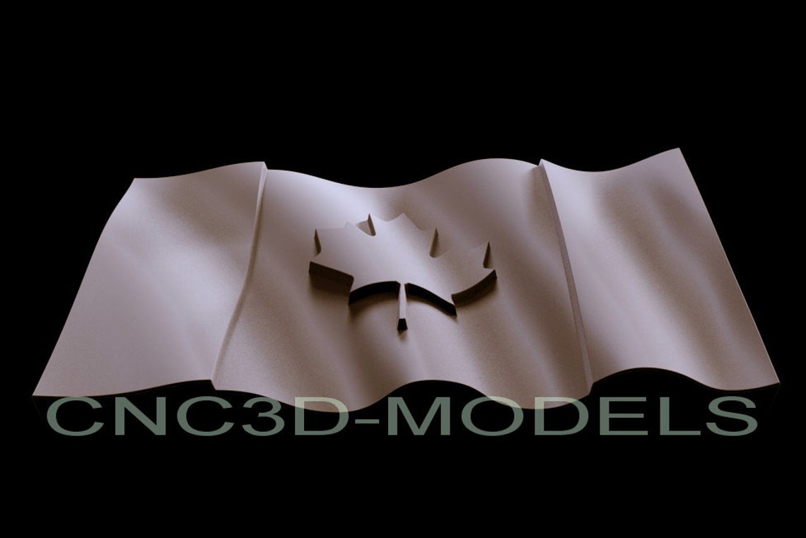 Canadian Waves Flag 3D STL Model for CNC Router Wood Collection (15 Pcs ...