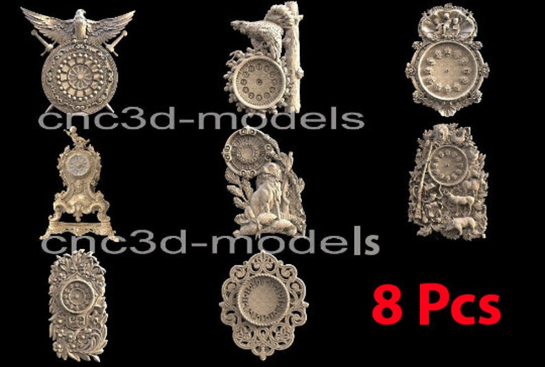 8 Pcs 3D STL Model for CNC Router Engraver Carving Machine - Etsy