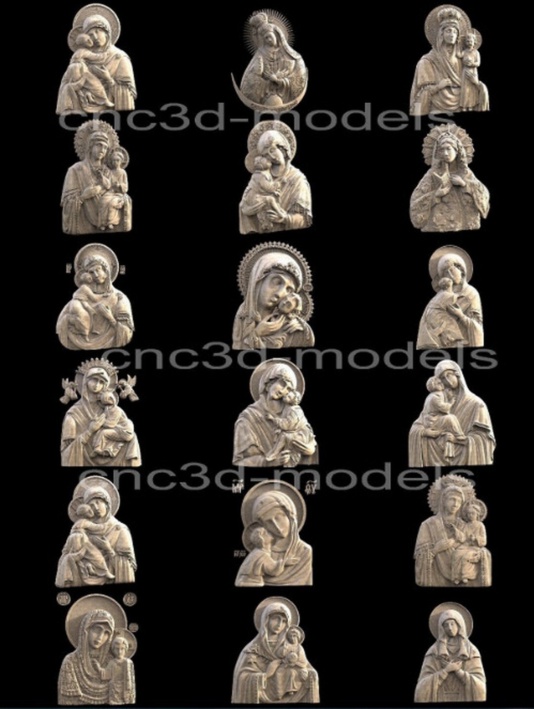 15 Religious STL Models for CNC Router, Artcam, Aspire (digital ...
