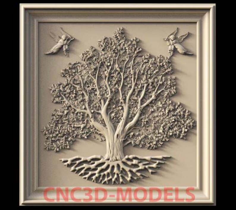3D Tree of Life Panel STL Model for CNC Router Wood Engraving Vcarve ...