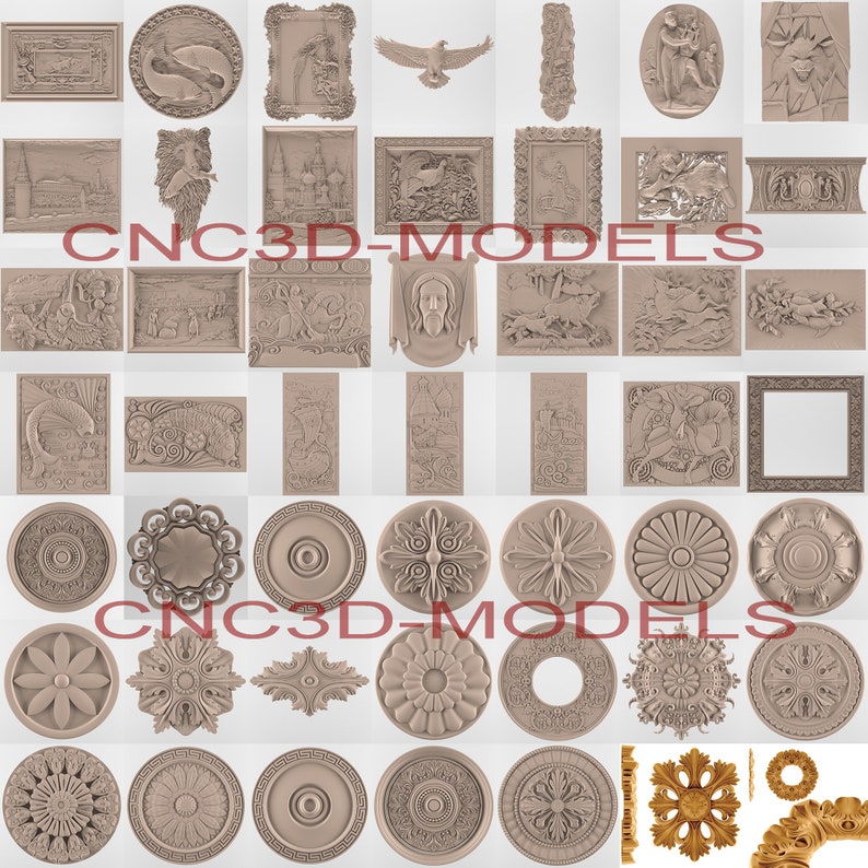 340 Pcs 3D STL Model for CNC Router Engraver Carving Machine | Etsy Canada