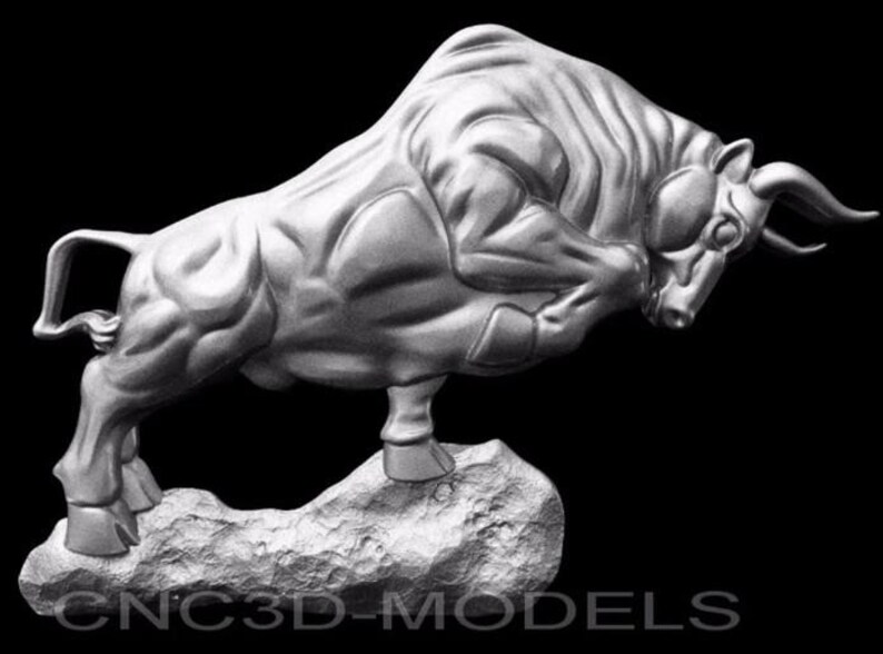 3D Bull STL Model for CNC Router, Wood, Engraver, Carving Machine V208 ...