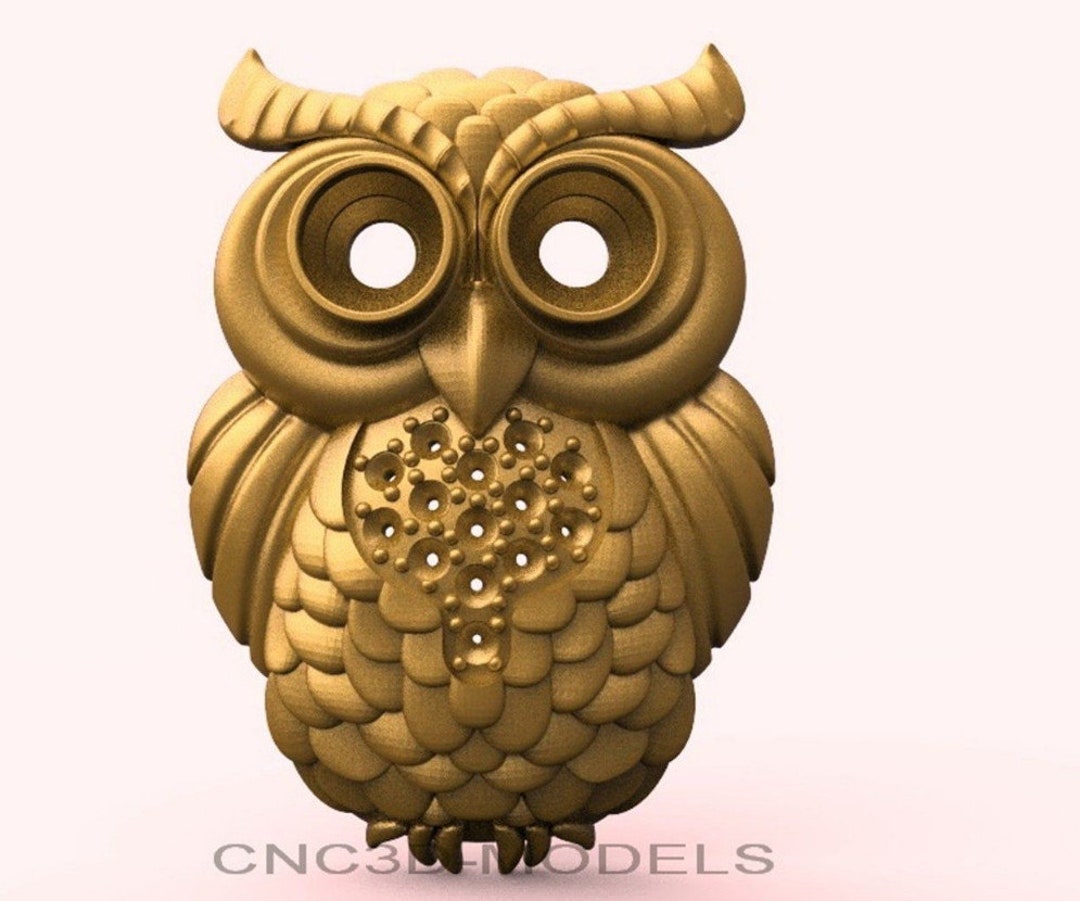 3D Owl STL Model for CNC Router Wood, Carving Machine, Aspire Vcarve ...