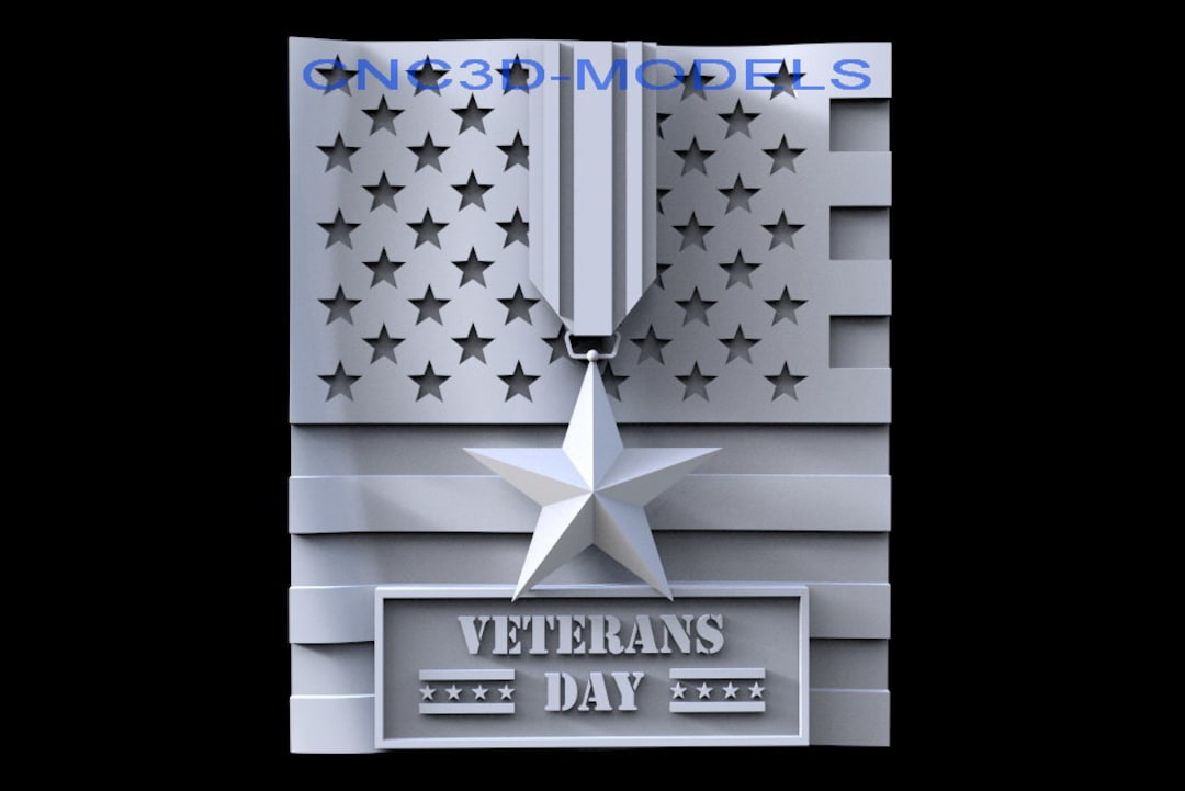 USA Veterans 3D STL Model for Cnc Router Engraver Carving Machine ...