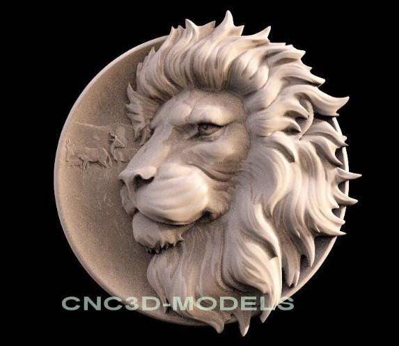 LION Relief 3D STL Model for Cnc Router Wood Carving Machine F612 ...