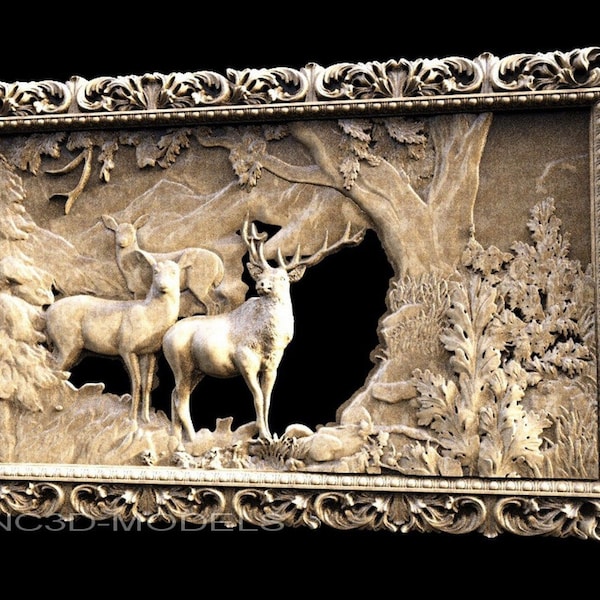 Wood Deer 3d Relief Cnc Files - Etsy