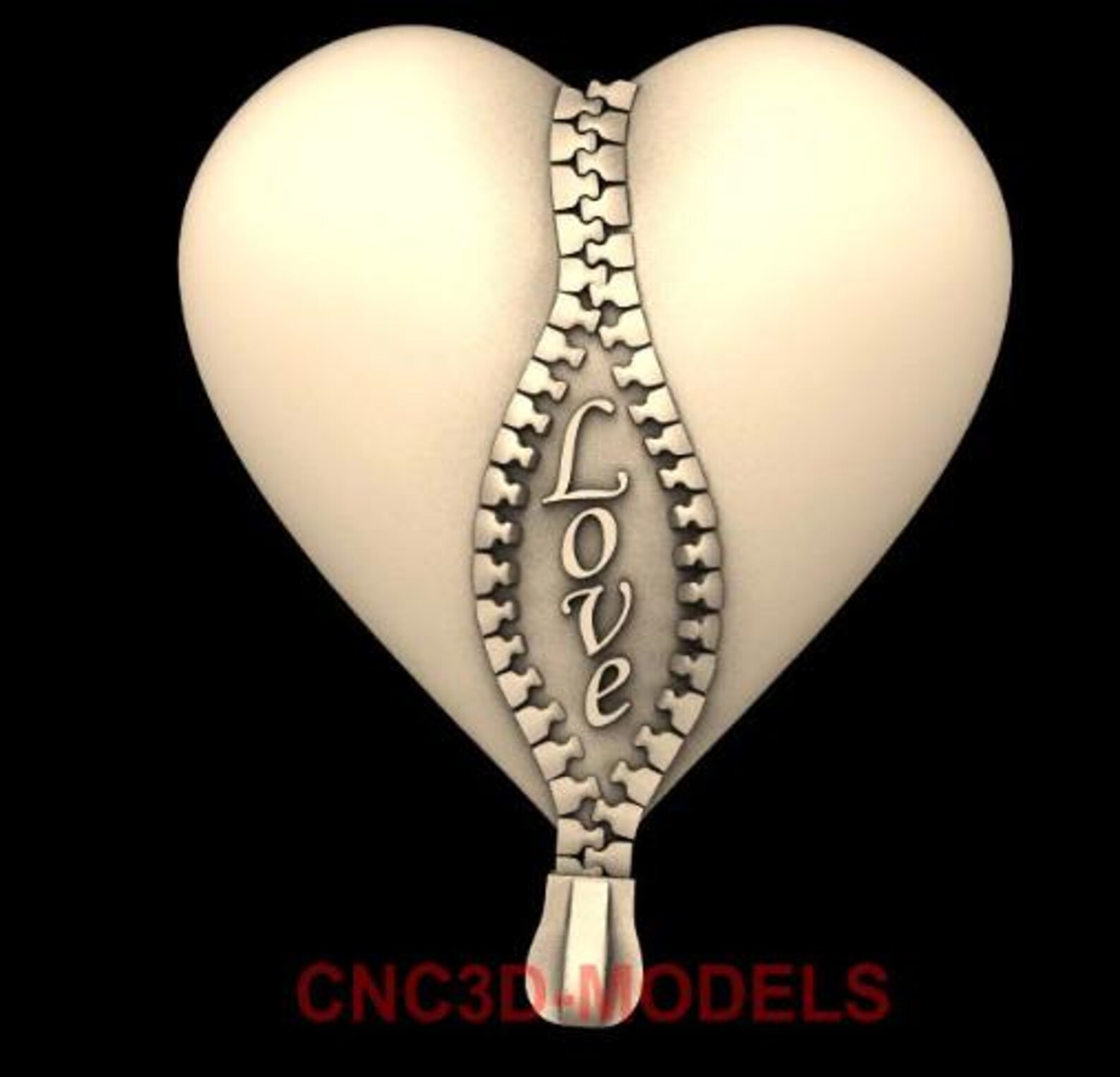 3D Heart STL Model for CNC Router Wood Engraving Carving Artcam Aspire ...