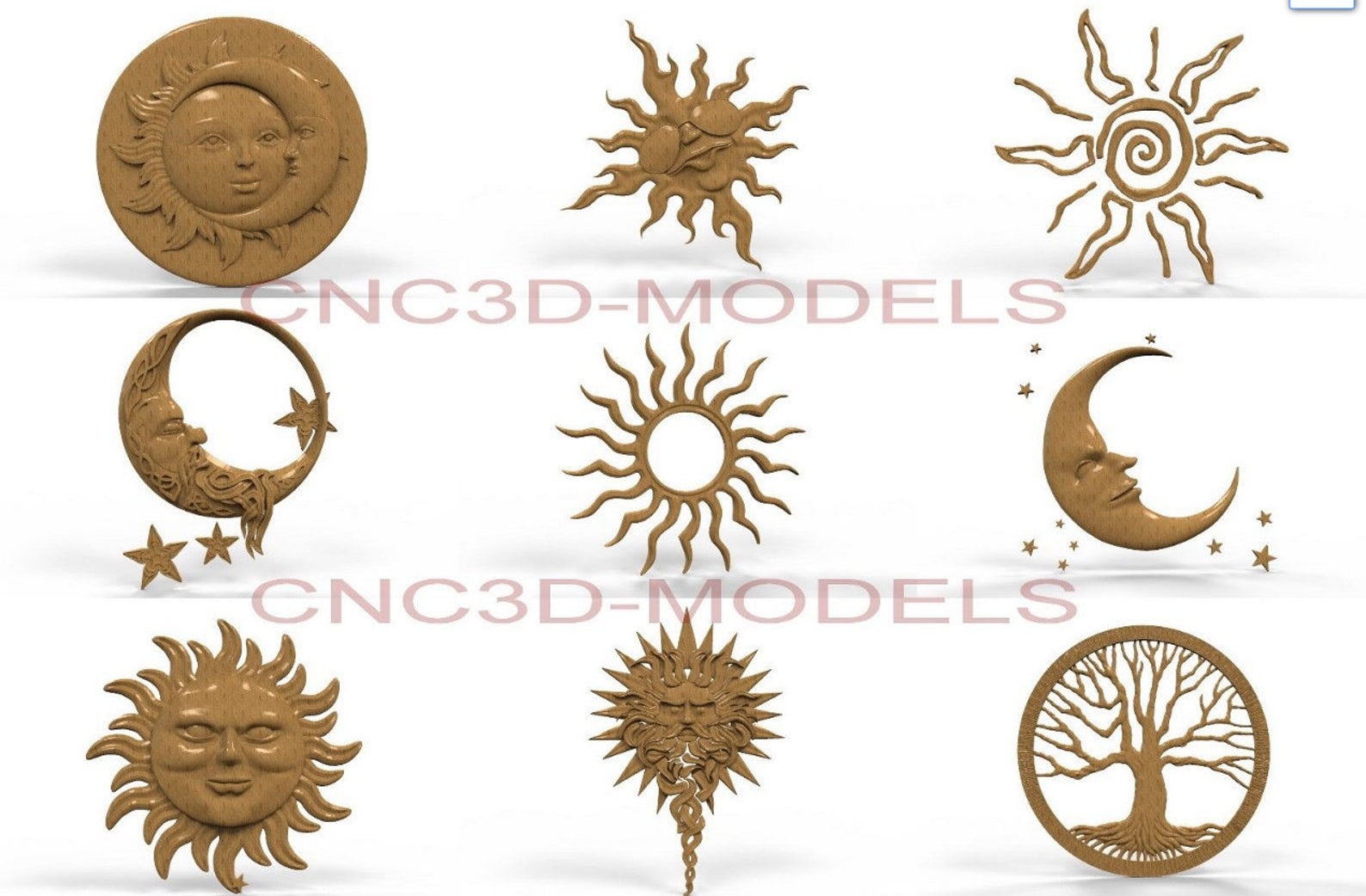 9 Pcs 3D STL Model for CNC Router Engraver Carving Machine - Etsy Canada
