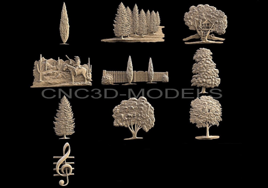 10 Pcs 3D STL Model for CNC Router Engraver Carving Machine | Etsy