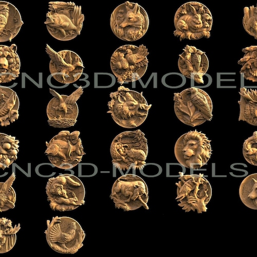 210 3d Stl Models animal Collection for Cnc - Etsy