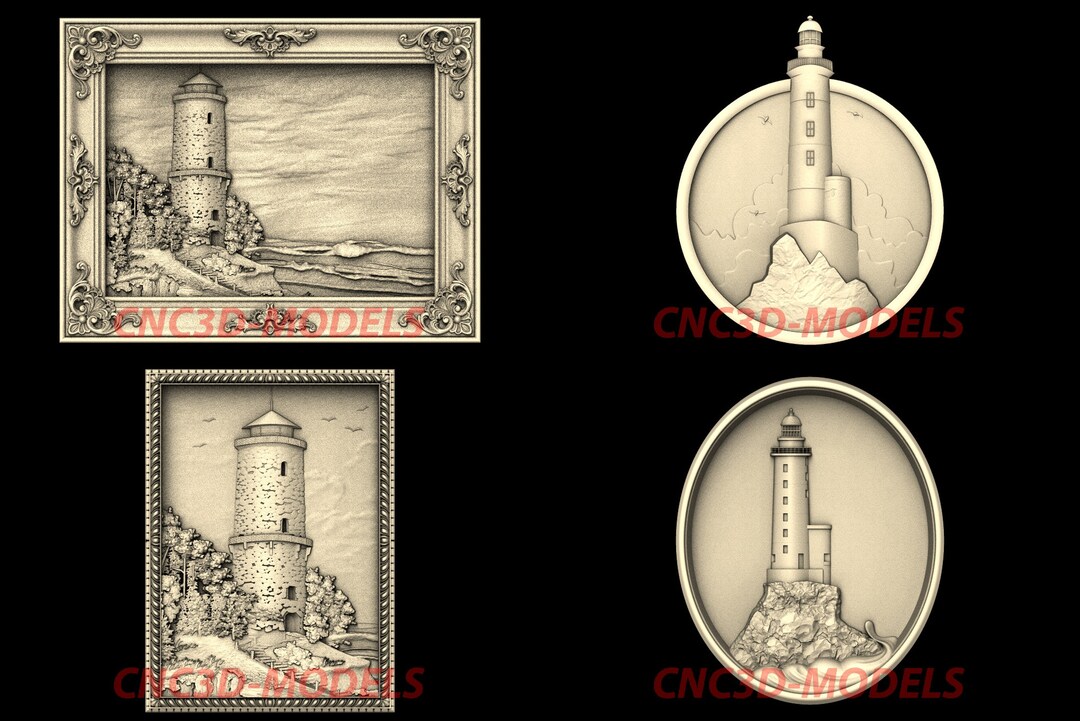 4 Pcs 3D STL Model for Cnc Files Router Engraver Carving Machine Relief ...