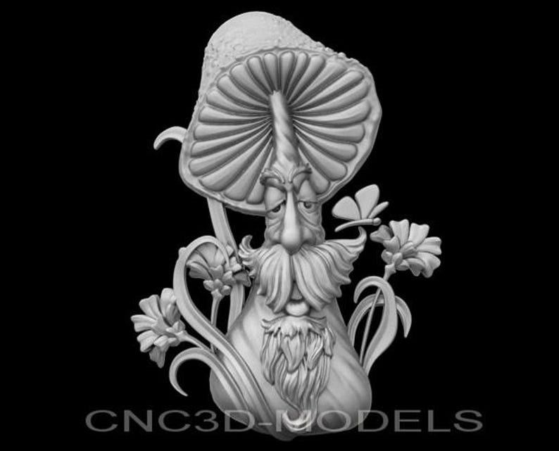 Mushroom Man 3D STL Model for CNC Router Wood Engraver Carving Machine ...