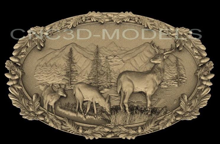 Deer 3D STL Model for CNC Router Wood Engraver Carving Machine Relief ...