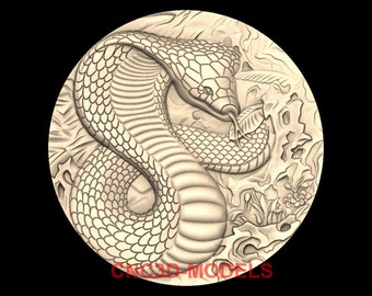 Snake 3D STL Model CNC Router Engraver Artcam Aspire CNC - Etsy
