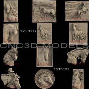 12 Pcs 3D STL Big Package Model for CNC Router Engraver Carving Machine ...