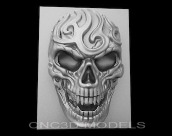 Skull 3D STL Model CNC Router Engraver Artcam Aspire CNC - Etsy