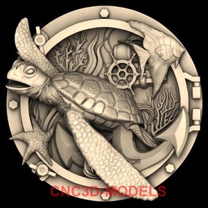 Turtle 3D STL Model for CNC Router Engraver Carving Machine Relief ...