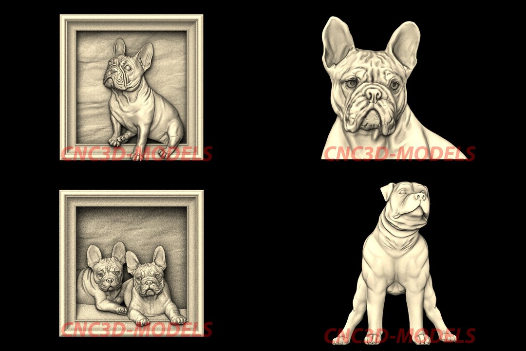 4 Pcs 3D STL Model for CNC Files Router Engraver Carving Machine Relief ...